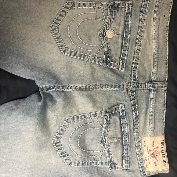 True Religion | Jeans | True Religion Blue Straight Leg Jeans With ...